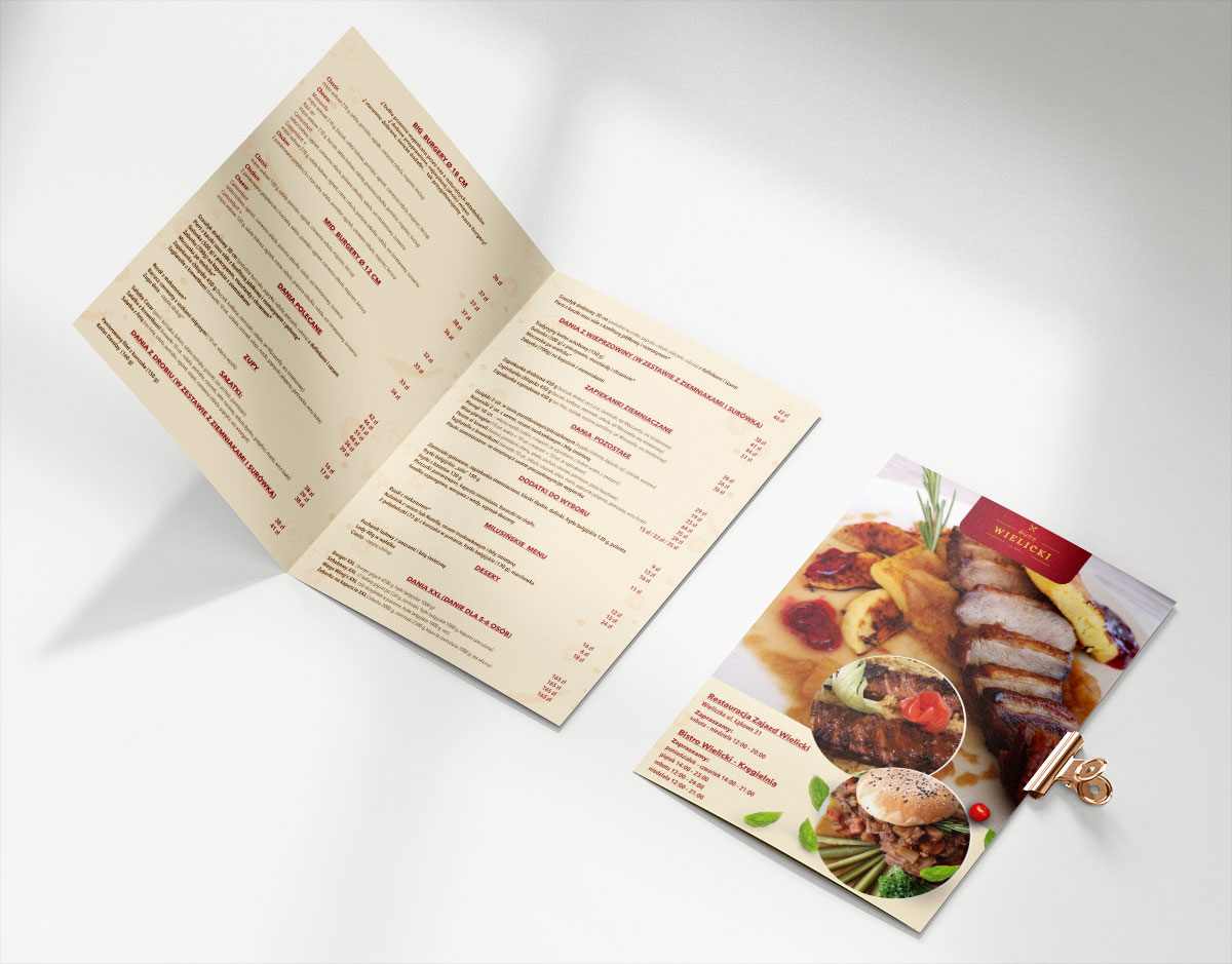 Karta menu A3 dla restauracji foliowana – druk i projekty graficzne ...